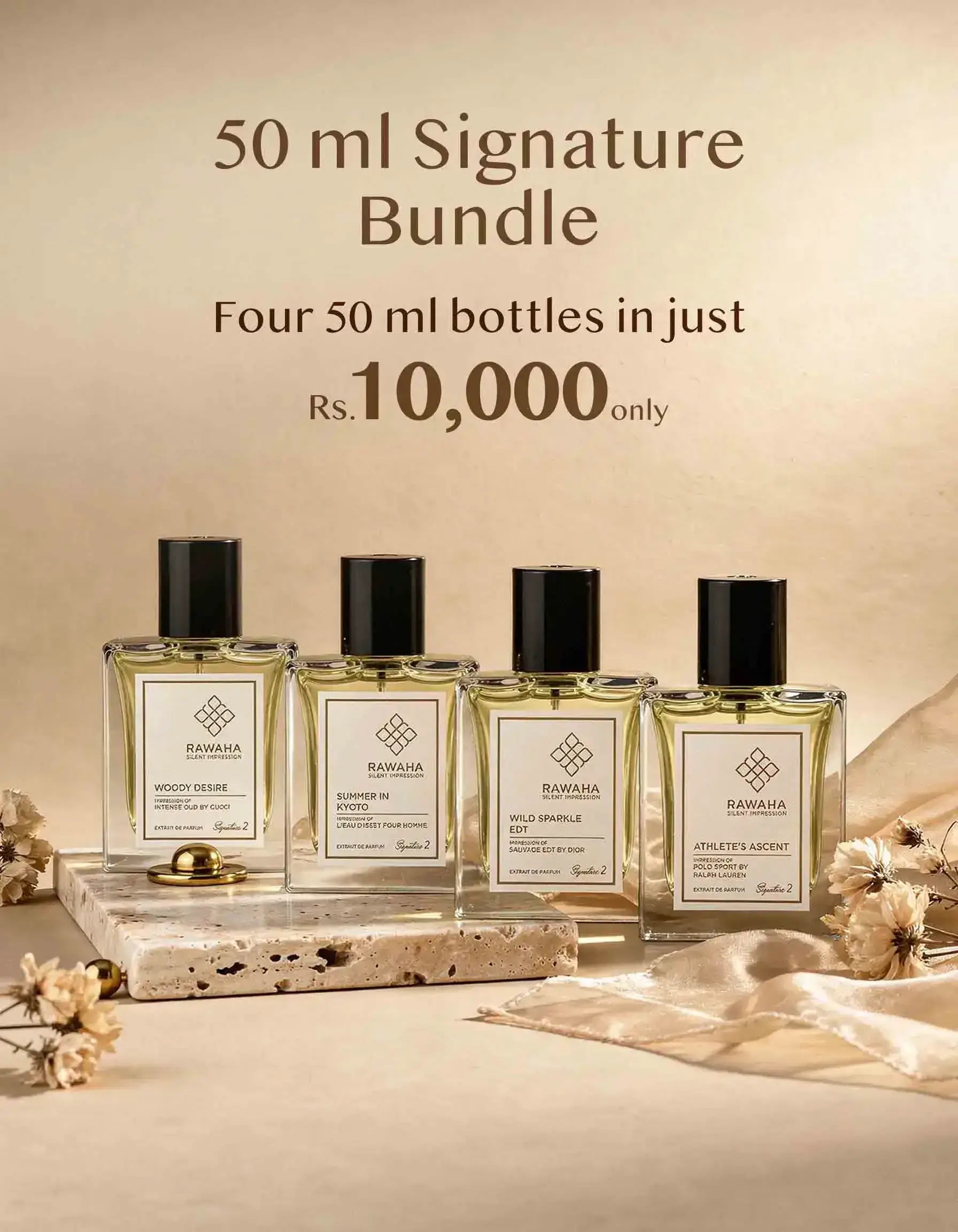 4 Signature Perfumes Bundle 50ml – Rawaha Perfume